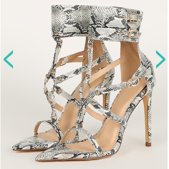 Shoes | Newtatianna Strappy Snake Heels All Sizes | Poshmark